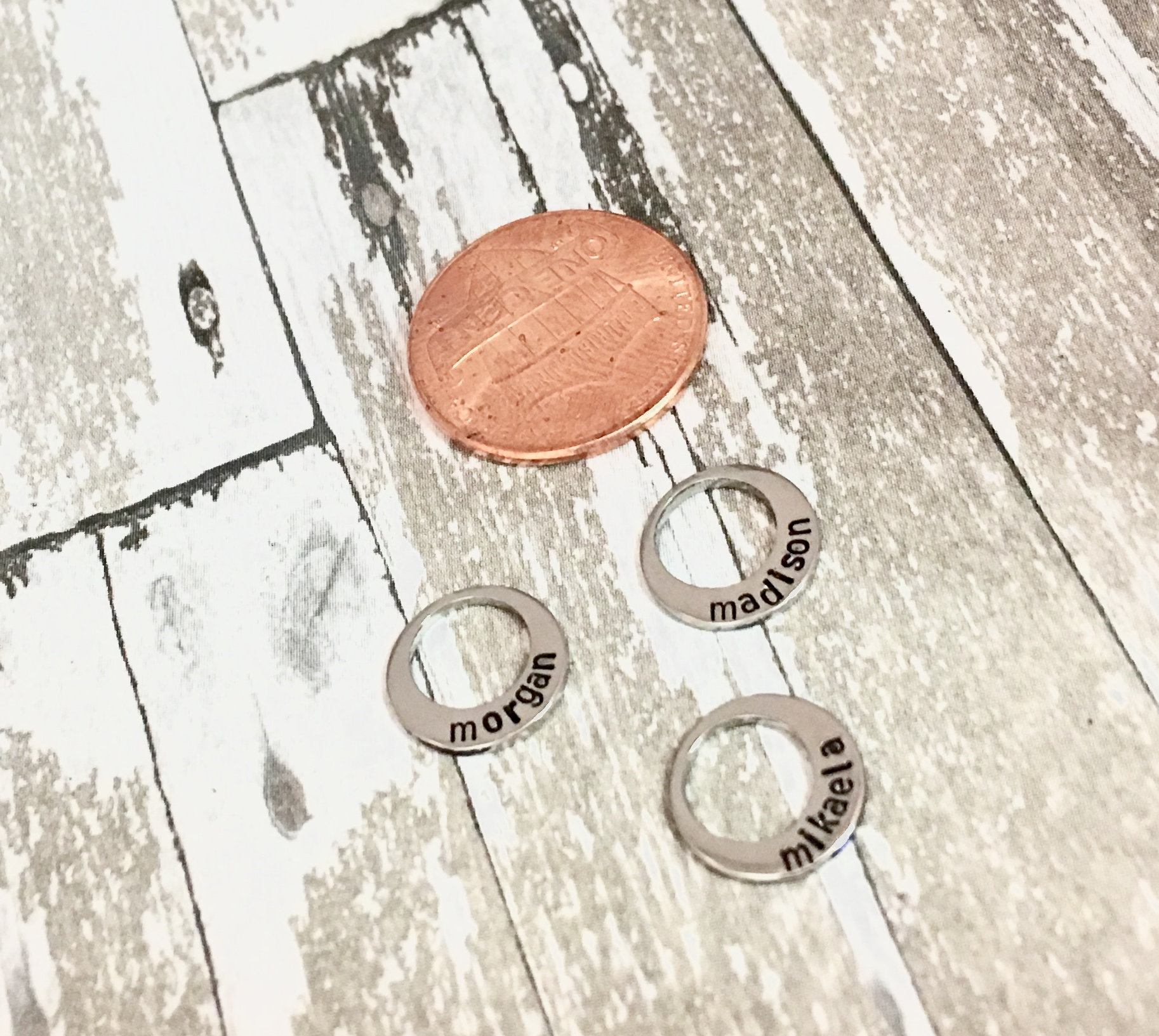 Engrave Small Washer Personalized Hand Stamped Washer Tiny | Etsy
