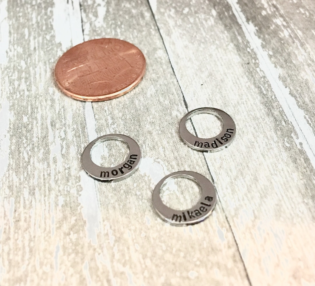 Engrave Small Washer, Personalized Hand Stamped Washer, Tiny Charm ...