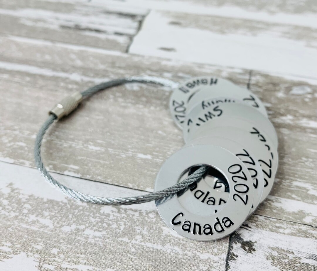 Travel Keychain, Travel Token Keychain, Travel Keepsake, Travel Lover ...