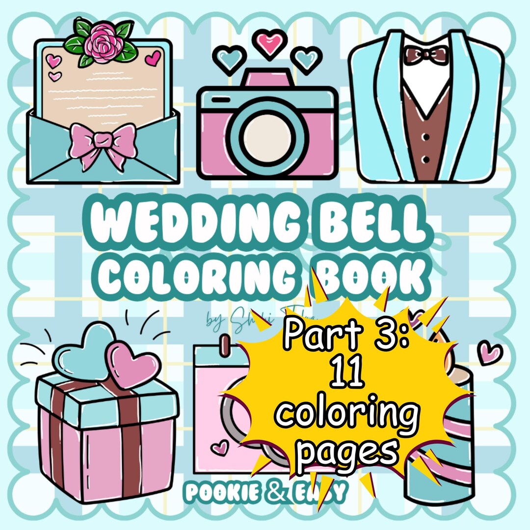 Wedding Bell Coloring Book, Simple Cute Coloring Pages for Adults Kids ...