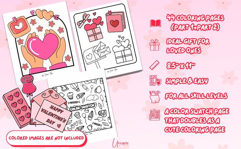 Valentine Coloring Book Simple Coloring Pages for Adults and Toddlers ...