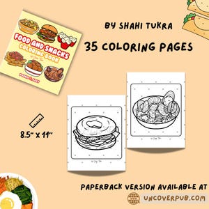 Food and Snacks Coloring Book: 35 Bold Easy Coloring Pages (digital ...