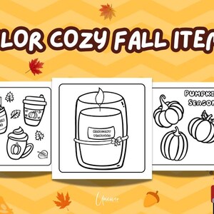 Fall Coloring Book, Bold and Easy Autumn Cozy Coloring Pages for Adults ...
