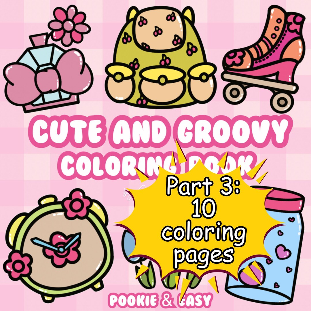 Cute and Groovy Coloring Book Cute Coloring Pages for Adults Teens and ...