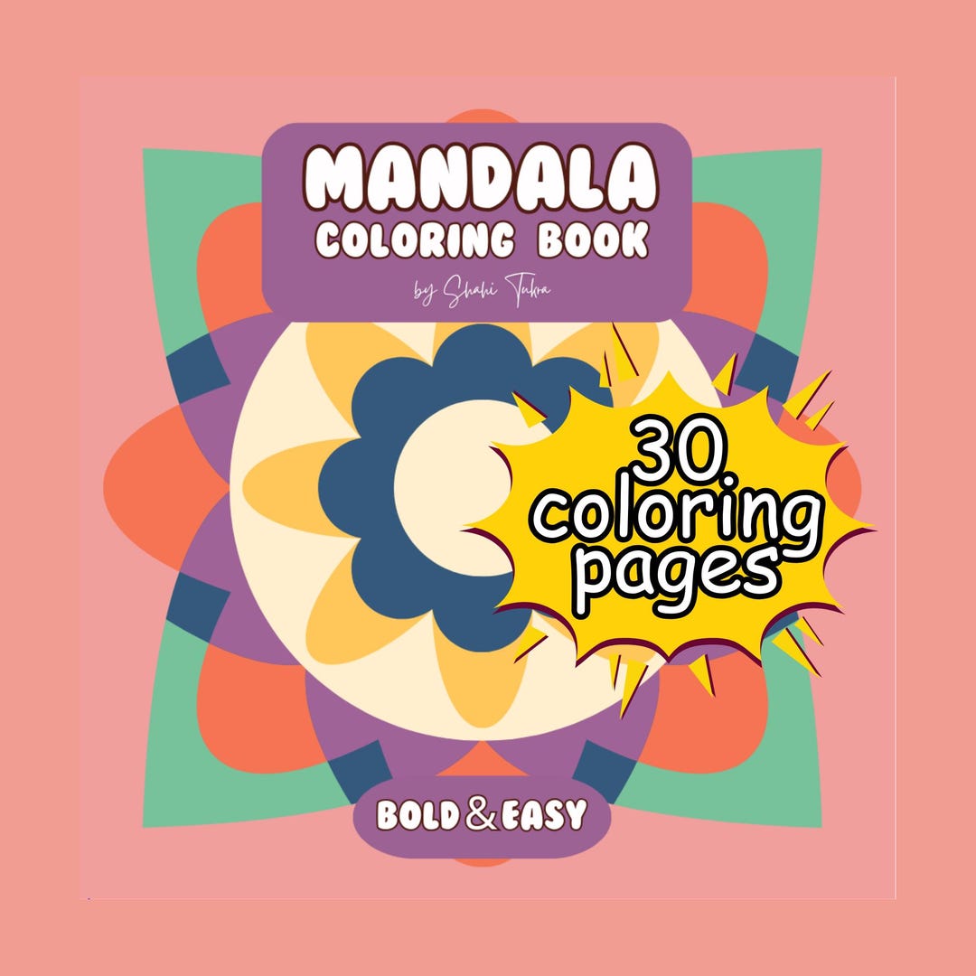 Mandala Coloring Book: 30 Bold & Easy Pages (digital PDF Download) - Etsy