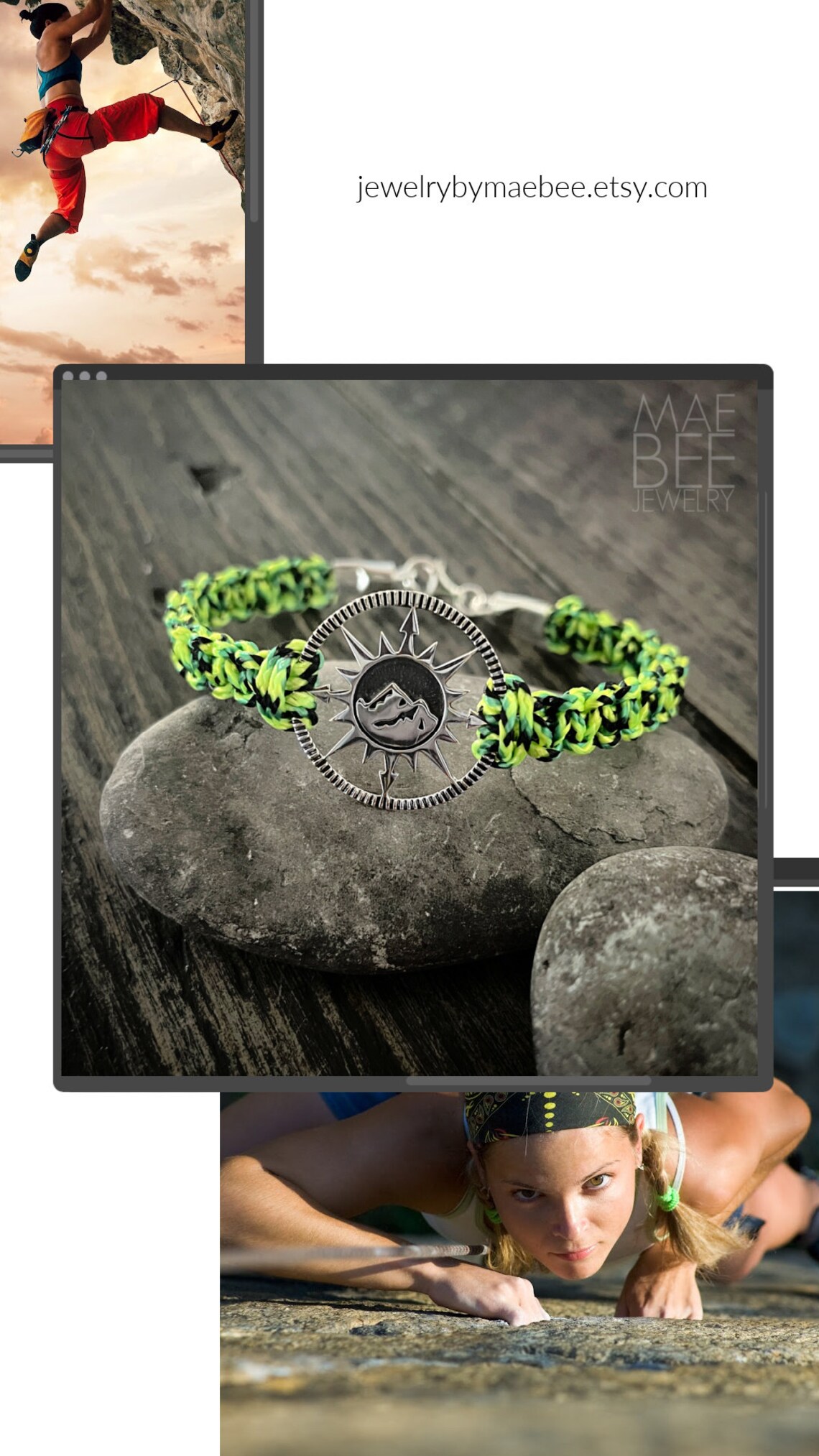 Rock Climbing Bracelet Mountain Compass Bracelet Wanderlust - Etsy