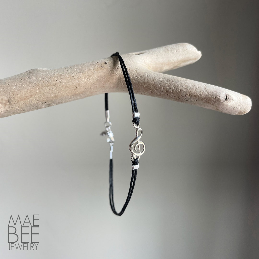 Treble Clef Bracelet, Music Jewelry, Music Lover, Sterling Musical Note ...
