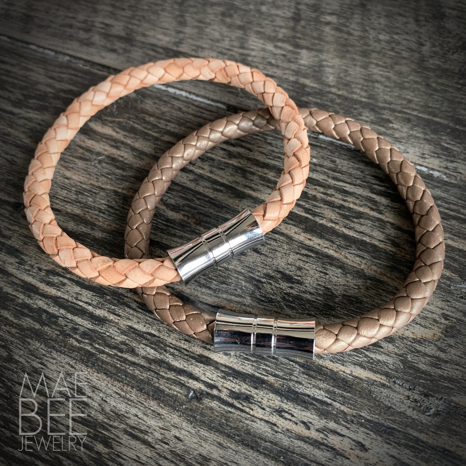 Braided Leather Bracelet Leather Stack Bracelet Womens or - Etsy