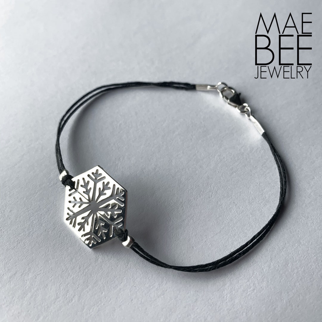Snowflake Bracelet, Sterling Silver Snowflake, Winter Ski Bracelet ...