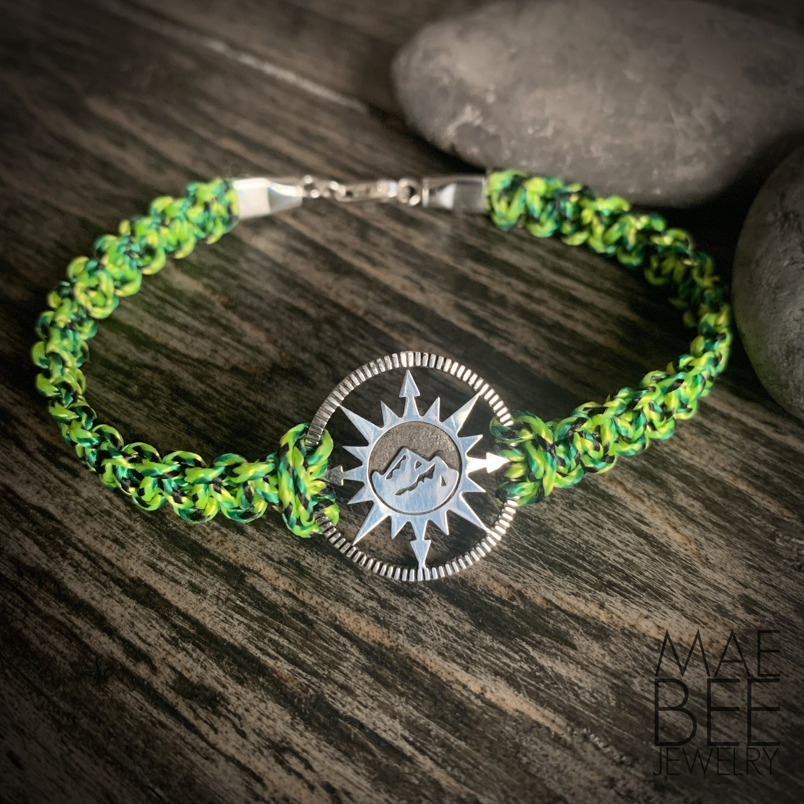 Rock Climbing Bracelet Mountain Compass Bracelet Wanderlust | Etsy