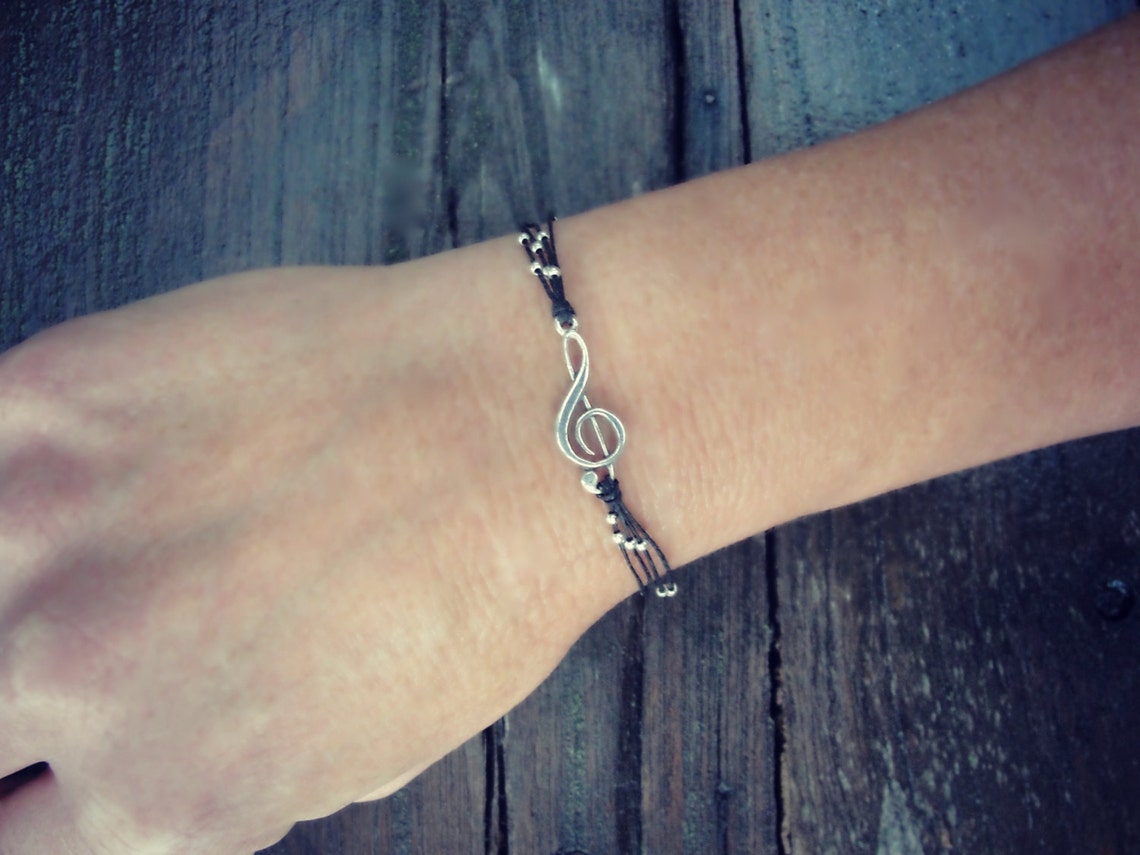 Treble Clef Bracelet Music Jewelry Music Lover Sterling - Etsy