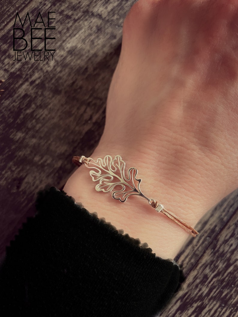 Oak Tree Leaf Bracelet Gardener Bracelet Plant Lady - Etsy