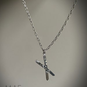 Sterling Silver Ski Snowboard Necklace, Winter Necklace, Skier Jewelry ...