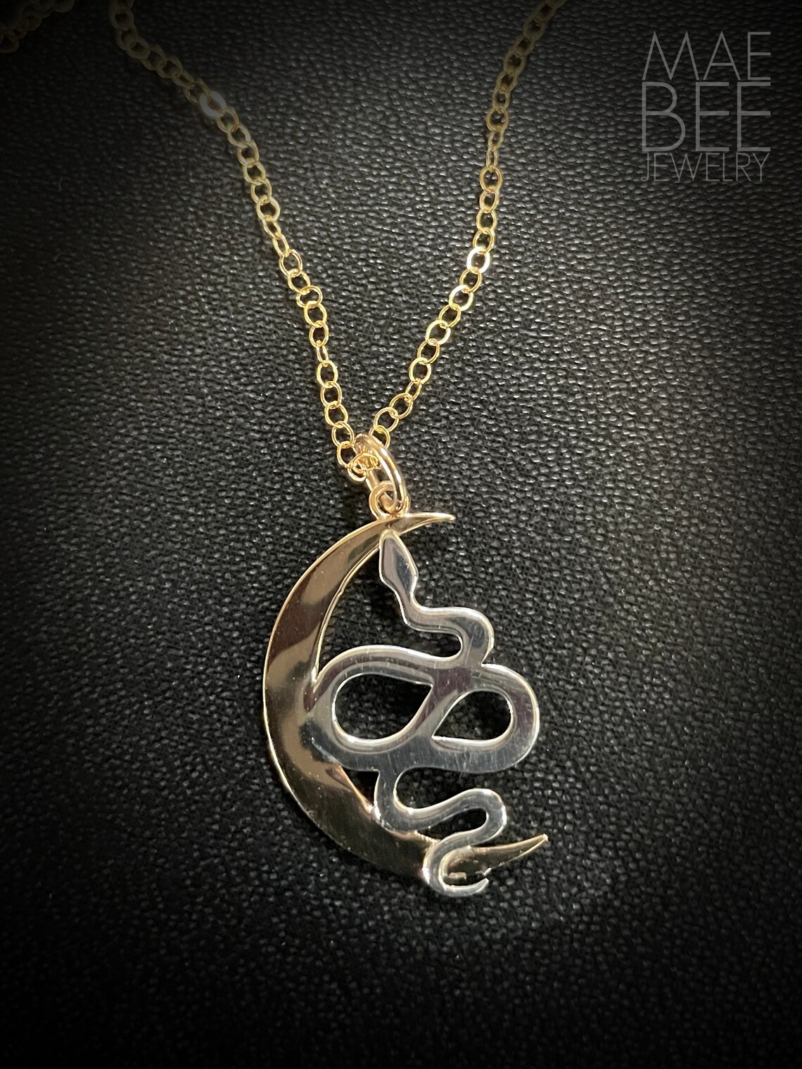 Moon Snake Necklace Moon Necklace Snake Necklace Celestial - Etsy