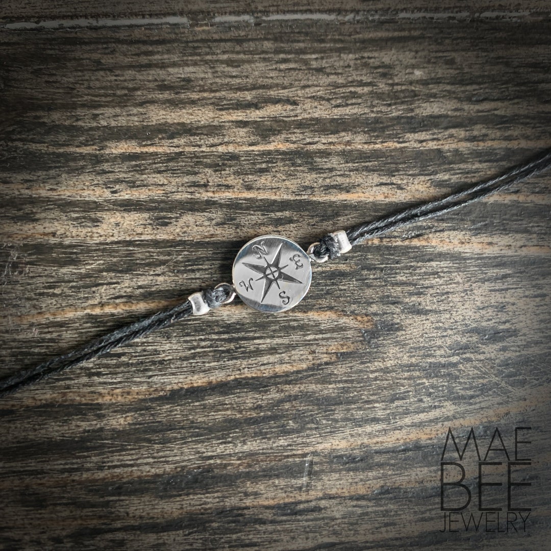 Compass Bracelet, Sterling Silver, Wanderlust, Travel Jewelry, Gift for ...