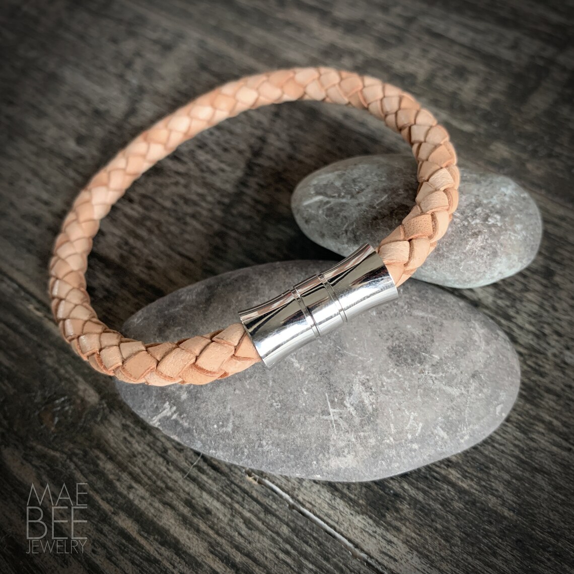 Braided Leather Bracelet Leather Stack Bracelet Womens or - Etsy