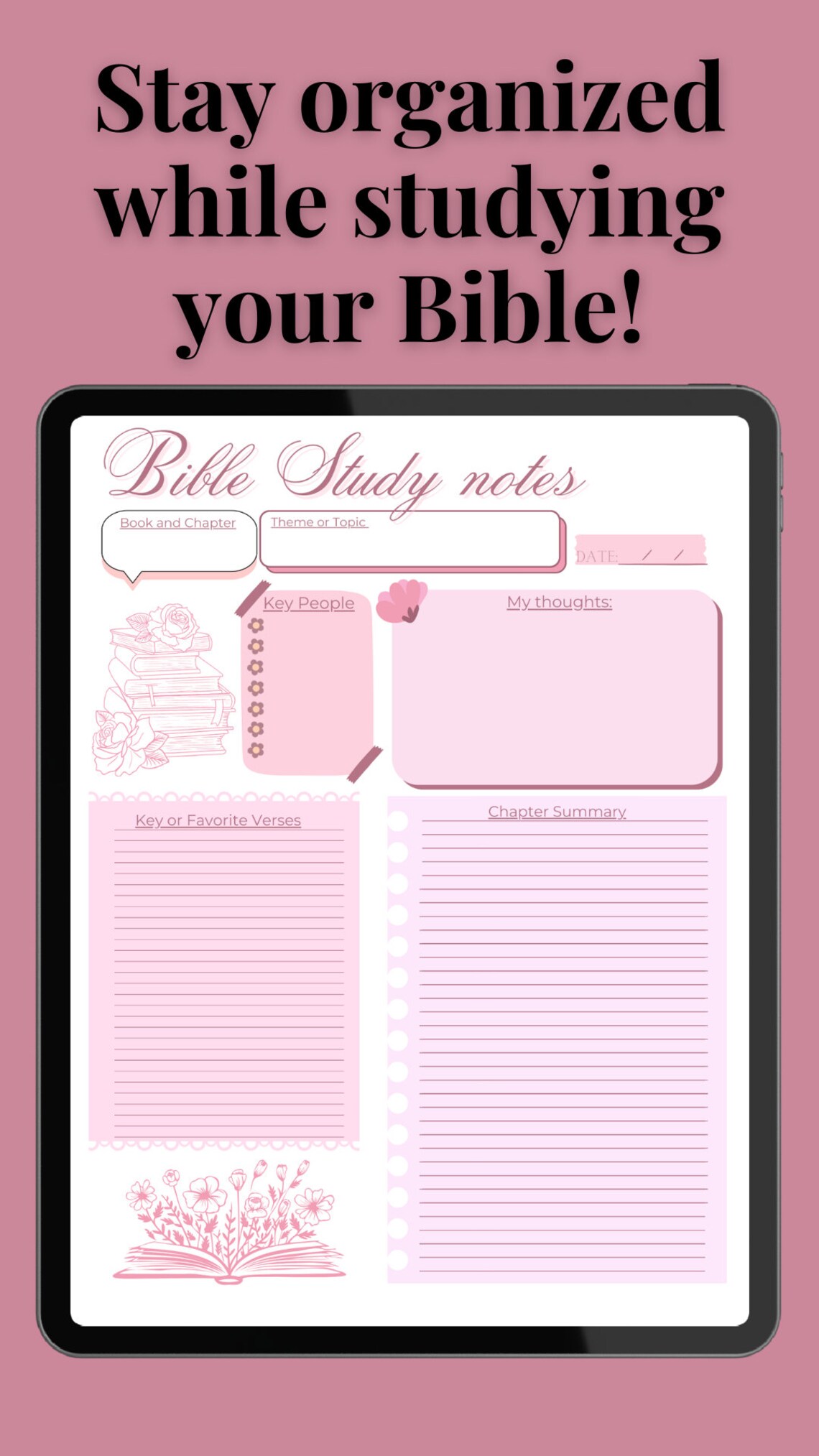 Printable Sermon and Bible Notes, Digital Religious Study Guide ...