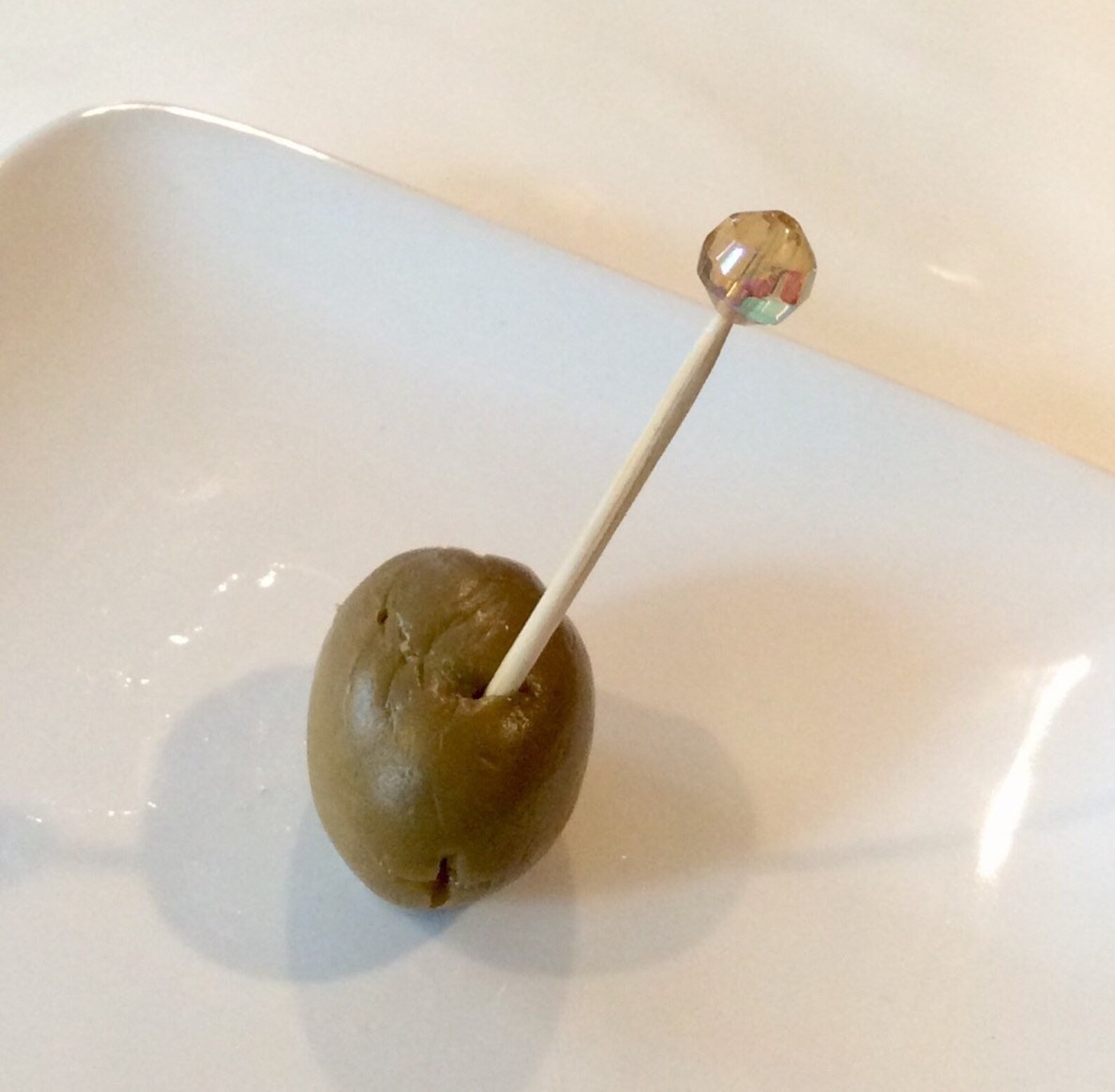 20 Cocktail Party Toothpicks With Orange-yellow, Iridescent, Faceted ...