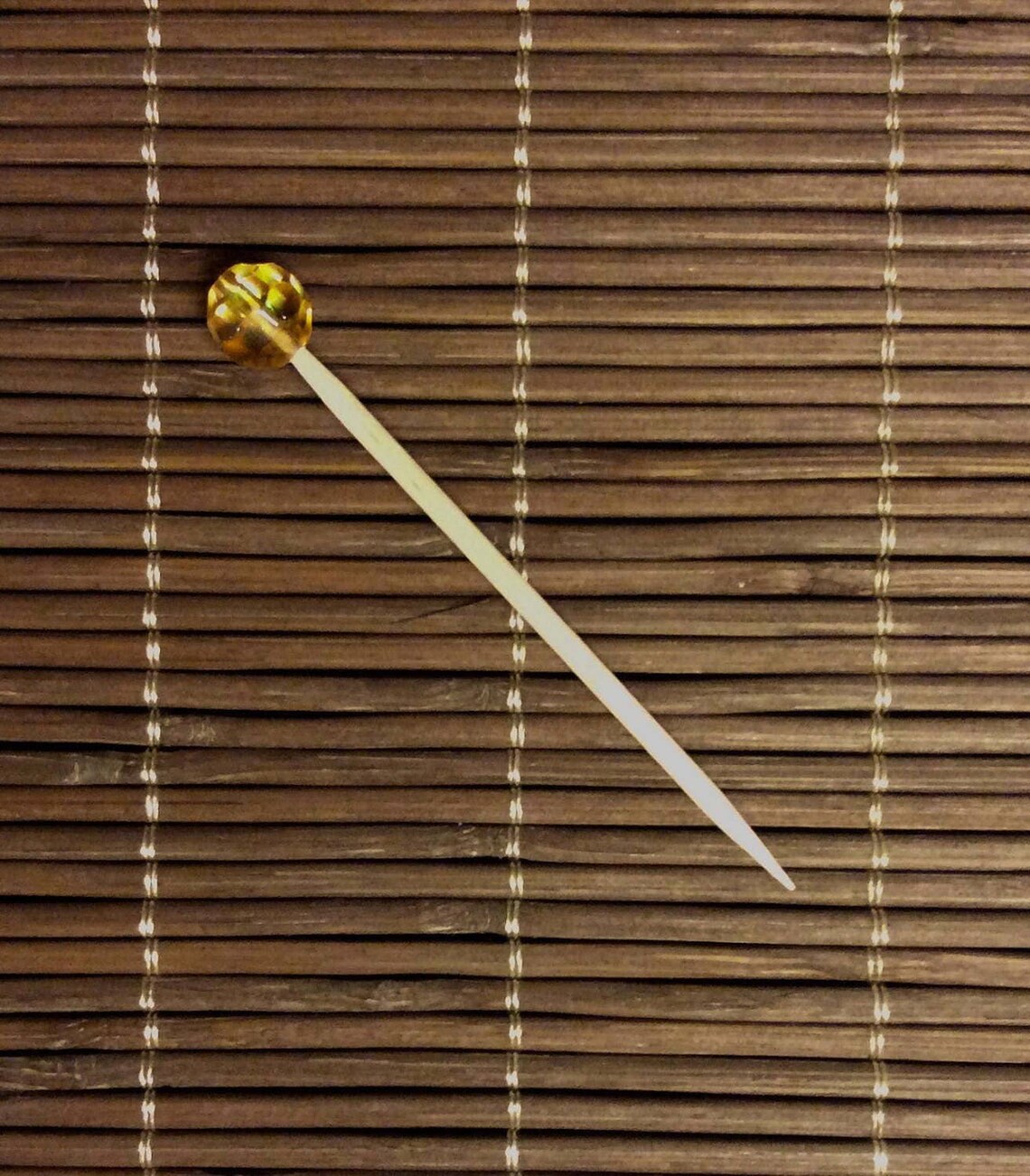 20 Cocktail Party Toothpicks With Orange-yellow, Iridescent, Faceted ...
