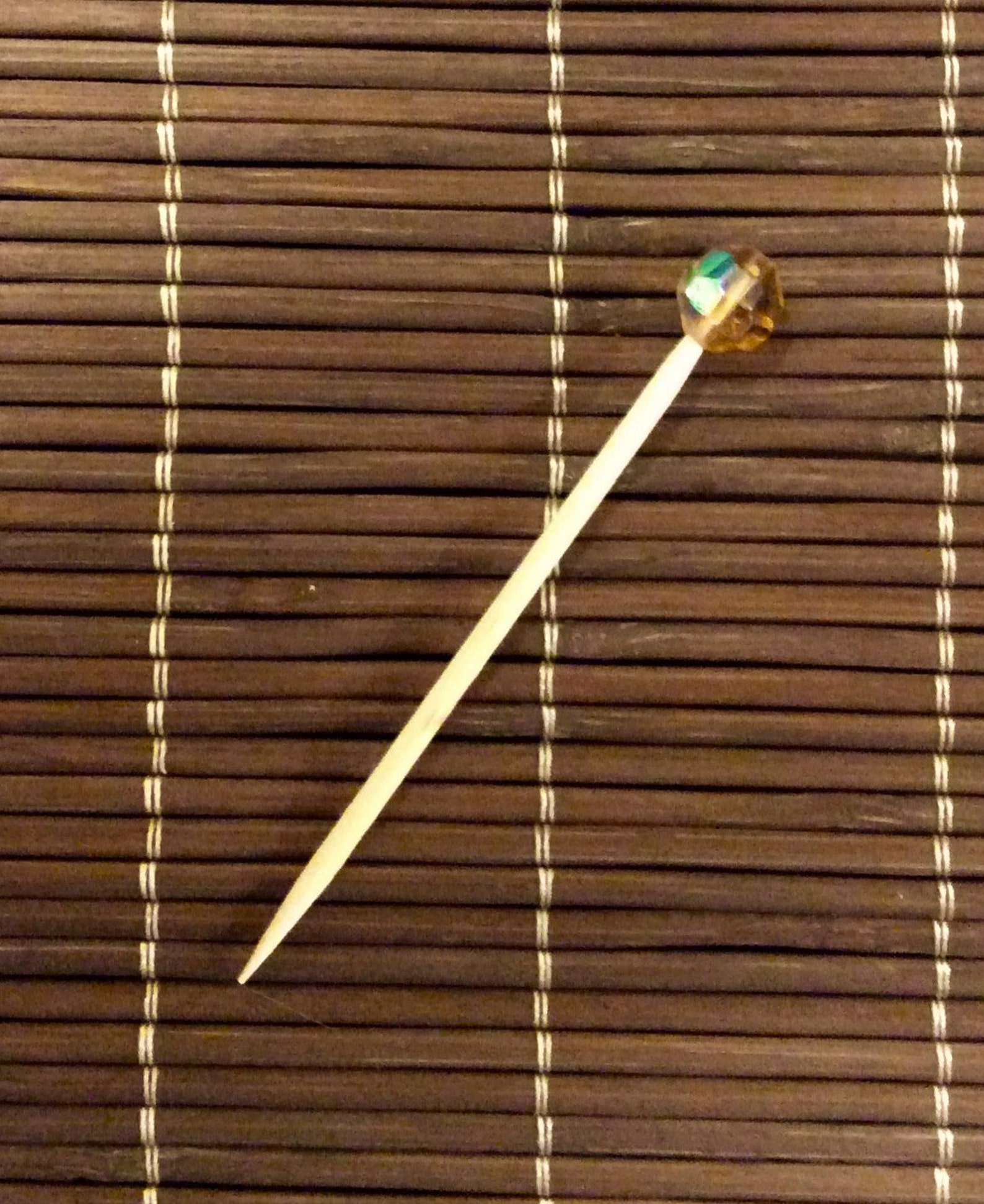 20 Cocktail Party Toothpicks With Orange-yellow, Iridescent, Faceted ...