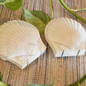 Genuine Seashell Scallop Shell Art Journal Blank Watercolor Paper ...