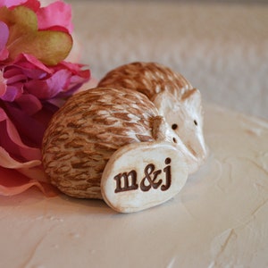 Rustic Hedgehogs Wedding Cake Topper Bride Groom Personalized With Your ...