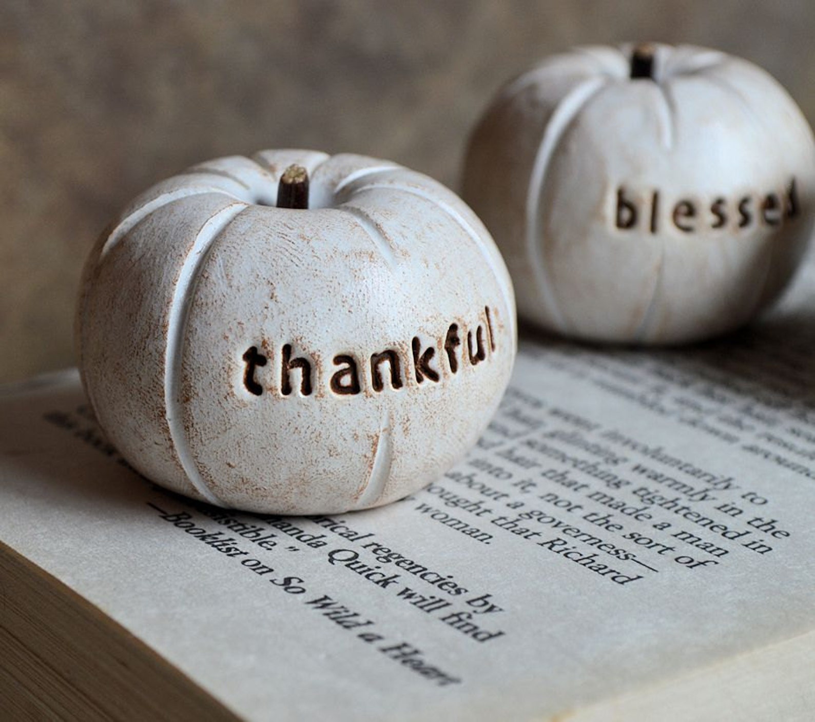 Thanksgiving Decor Pumpkins... Thankful Grateful Blessed - Etsy
