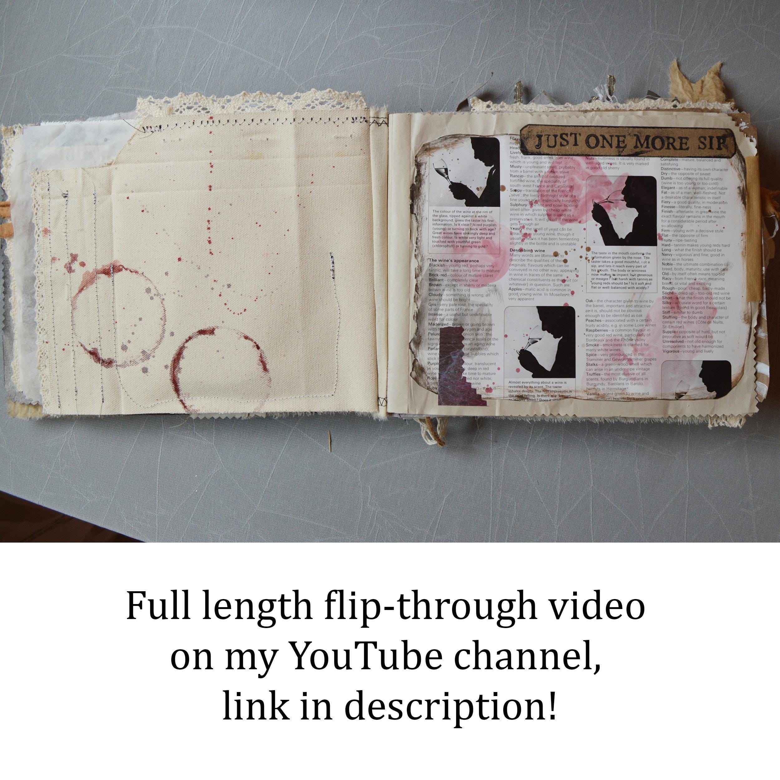 Grungy Shabby Handmade Wine Junk Journal OOAK Original Sewn Pages ...