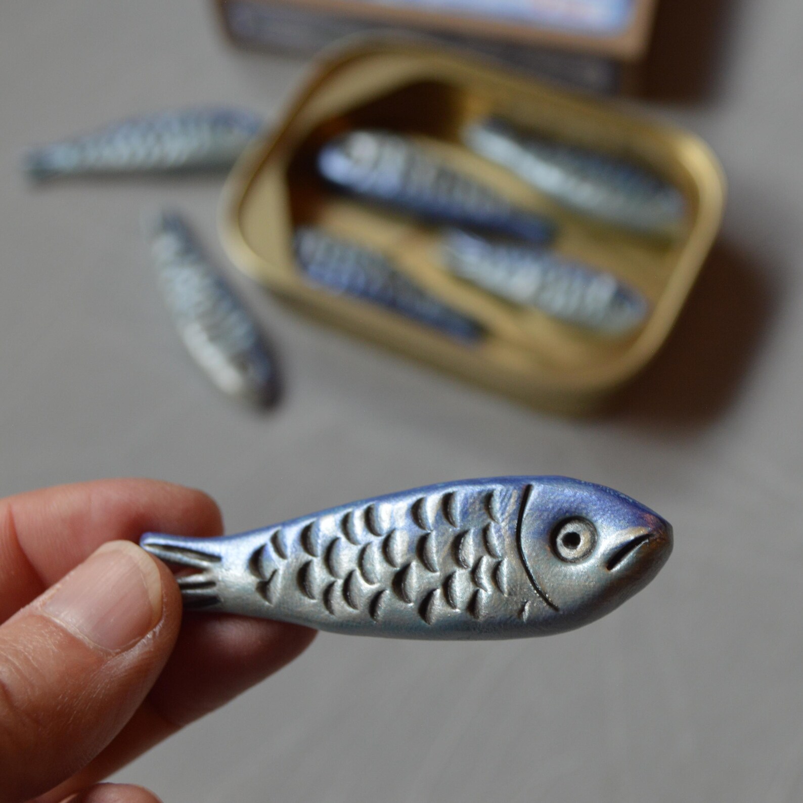 Handmade Clay Sardines in Tin With Original Art Label Funky Unique OOAK ...