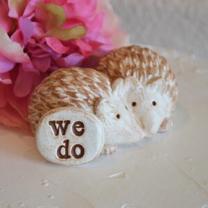 Hedgehogs Snuggling Wedding Cake Topper / Bride Groom / Personalized ...