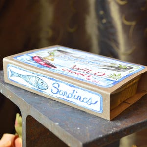 Handmade Clay Sardines in Tin With Original Art Label Funky Unique OOAK ...