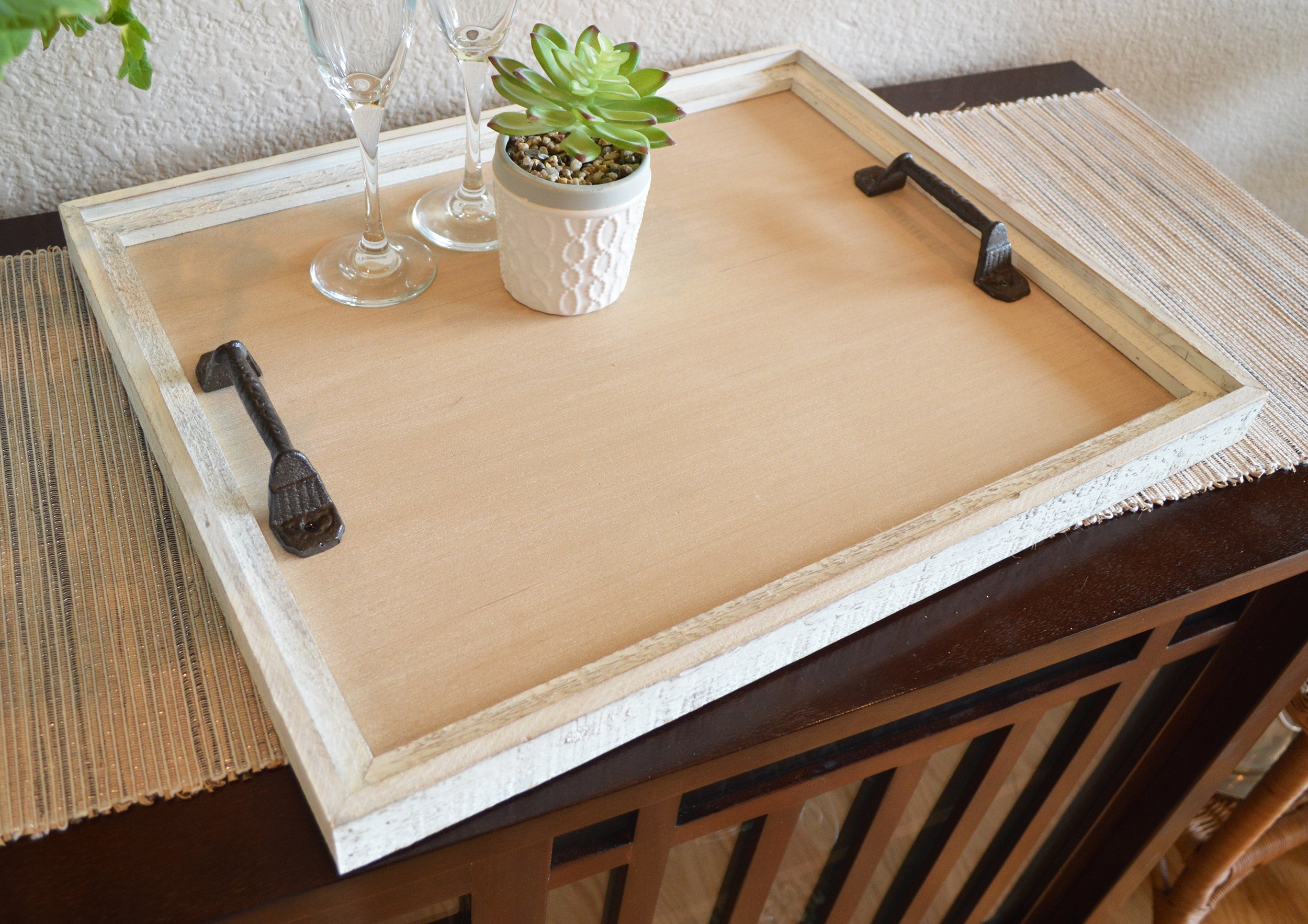 Rustic Distressed Farmhouse Tray With Handles Kitchen Party | Etsy