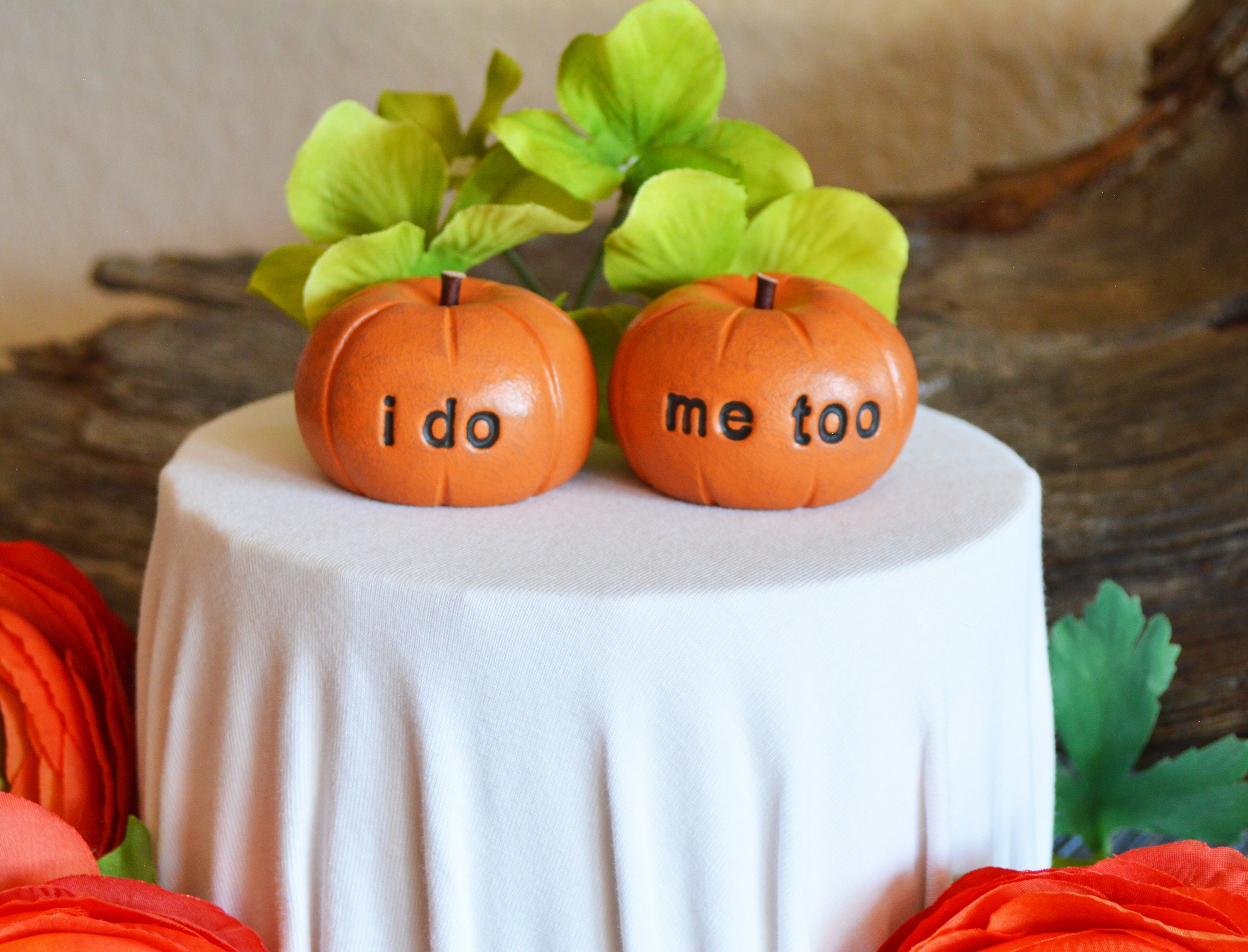Wedding cake topper / vintage orange i do me too | Etsy