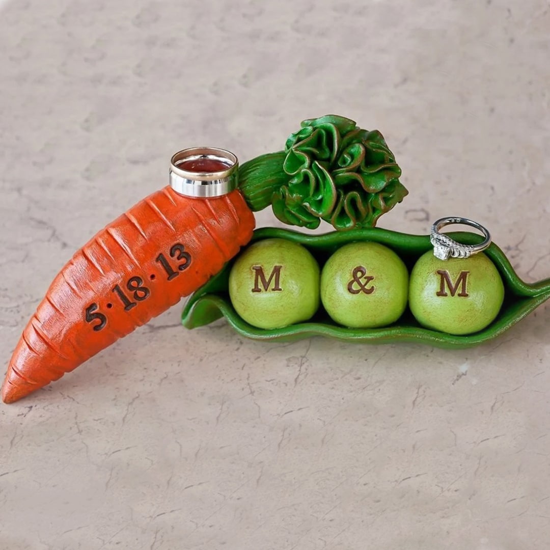 Custom Peas and Carrots Wedding Cake Topper Personalized Initials and ...