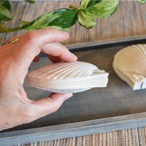 Genuine Seashell Scallop Shell Art Journal Blank Watercolor Paper Sketchbook Handmade Nature ...