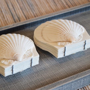 Genuine Seashell Scallop Shell Art Journal Blank Watercolor Paper ...