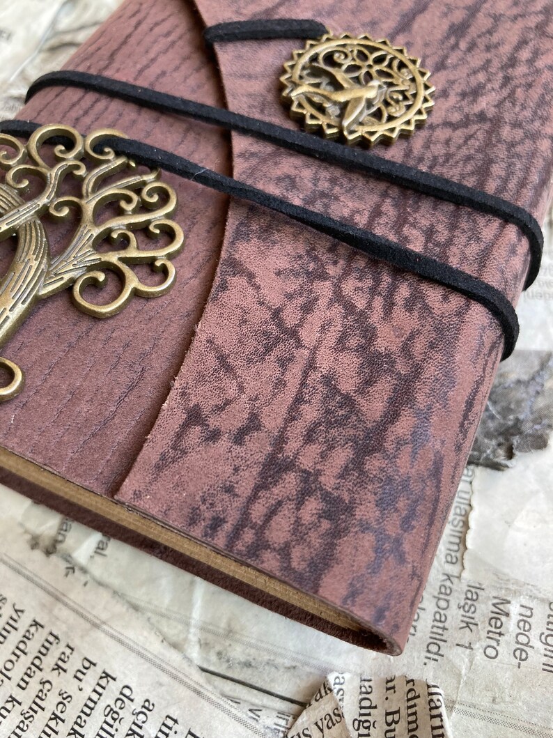 Tree of Life Leather Journal, Crazy Horse Leather, Handmade, Vintage ...