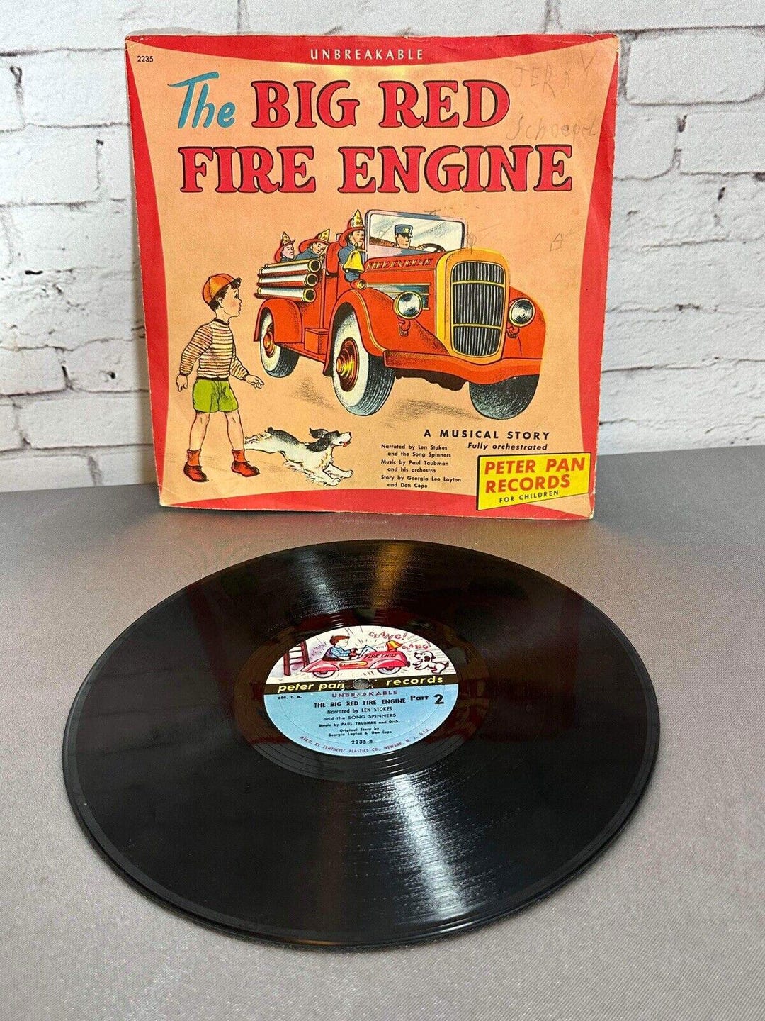 Peter Pan Records the Big Red Fire Engine Unbreakable Record - Etsy