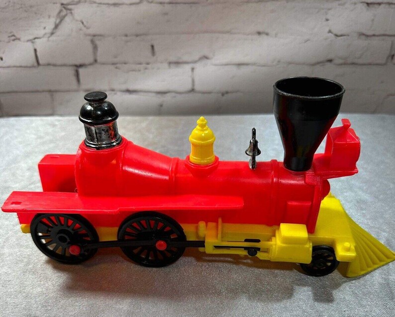 Vintage Tim-mee Toys 7676/81 Red & Yellow Plastic Steam Engine Train ...