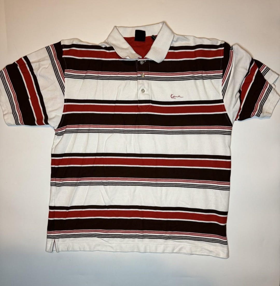VTG Karl Kani Gold Shirt Triple Extra Large Big Black Striped 90s Hip ...