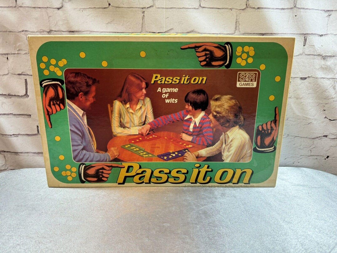 Rare Vintage 1970’S Pass It on Game! Selchow & Righter 39! Complete in ...