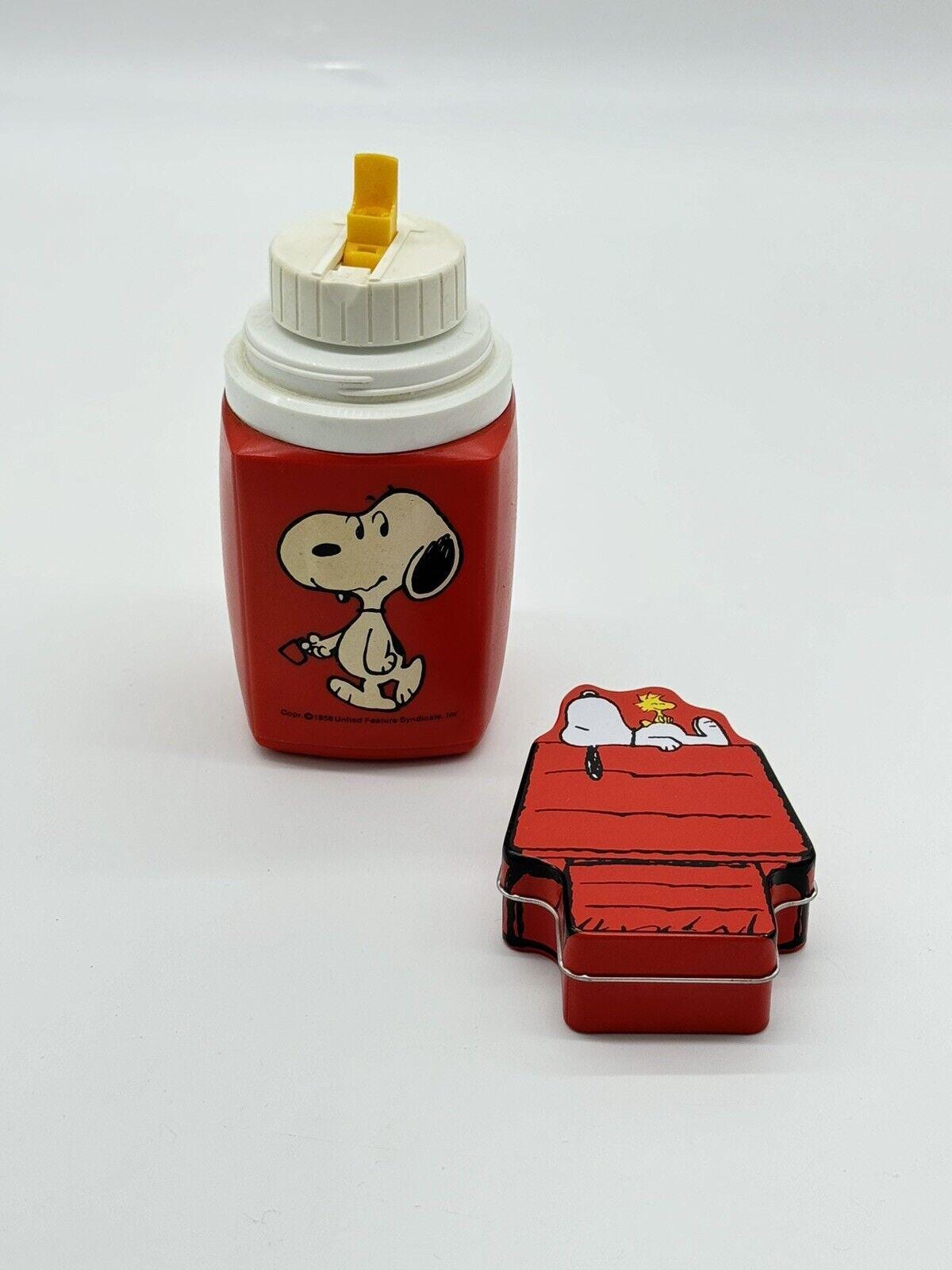 Vintage Snoopy Thermos & Tin - Etsy