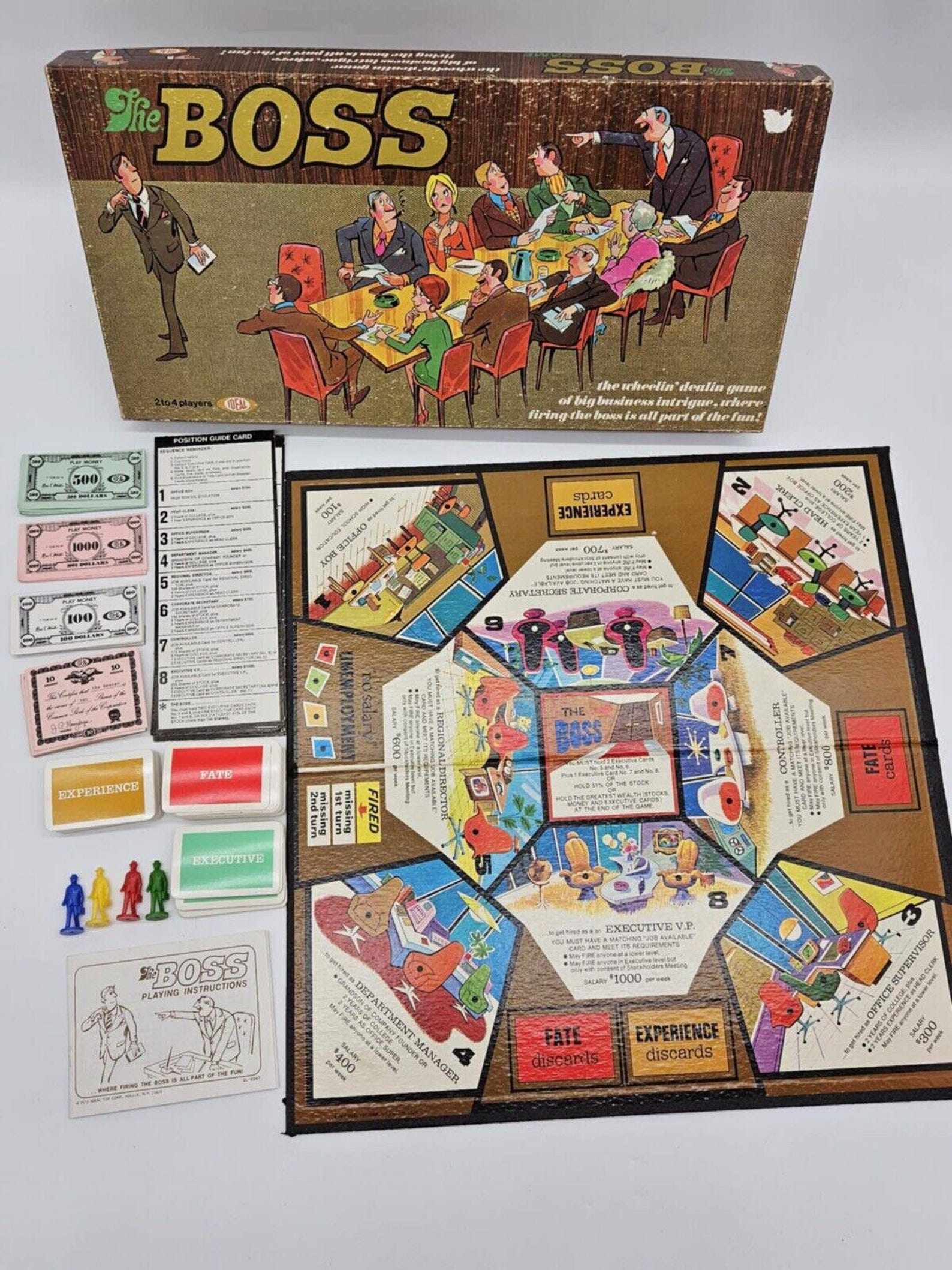 Vintage Ideal the Boss Game 1972 Family Fun Board Game COMPLETE - VGM ...