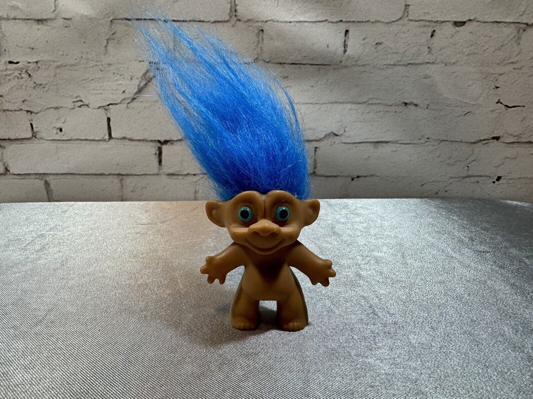 Vintage Russ Troll Doll Blue Turquoise Hair Figurine - Etsy