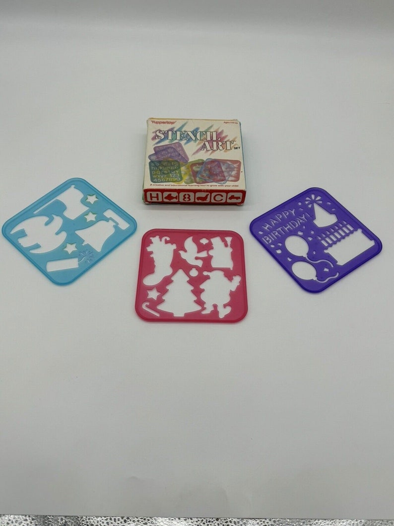 Tupperware Tuppertoys Vintage Stencil Art Set W/ 3 Xtra Totaling 11 ...
