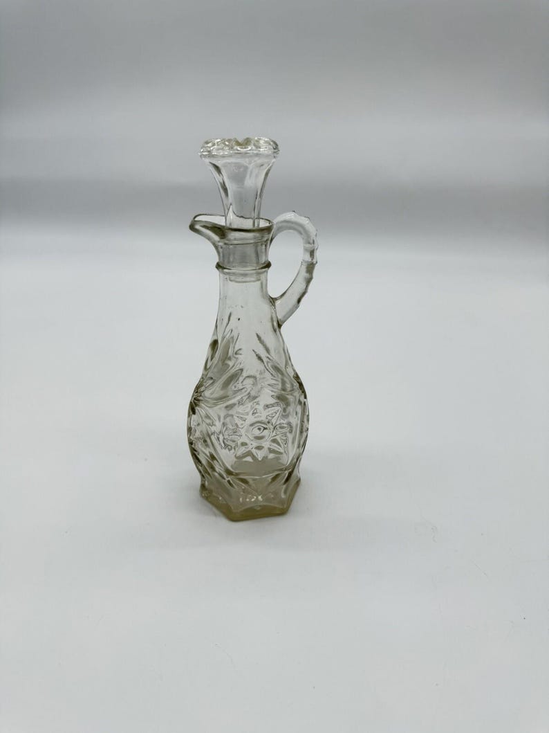Anchor Hocking Early American Prescut Glass Clear Cruet With Stopper ...
