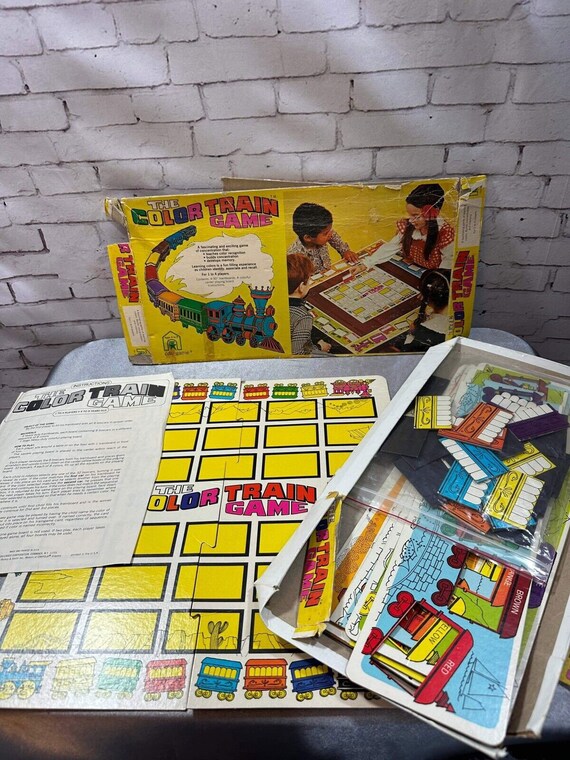 Vintage 1973 edu-game the color train matching Memory… - Gem
