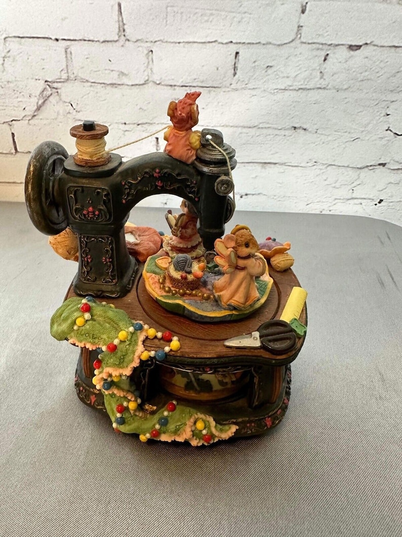 Mice Playing on Sewing Machine Music Box Plays weve Only Just Began VFG ...