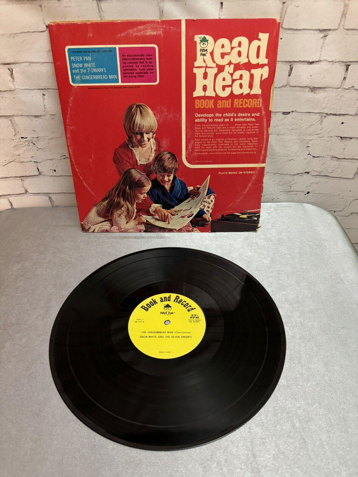Peter Pan, Snow White, Gingerbread Man Vinyl LP Book & Record Peter Pan ...