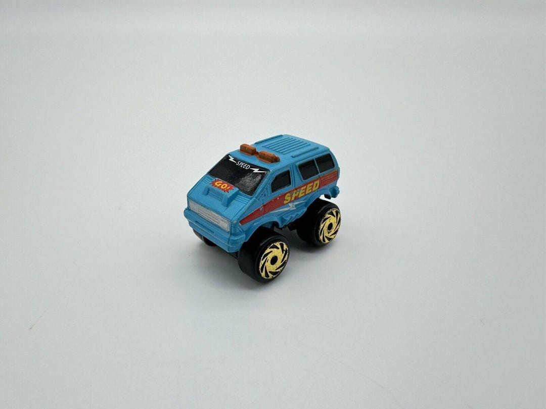 Micro Road Champs Mini Machines 1987 Blue Van Truck Speed GO! Vintage ...
